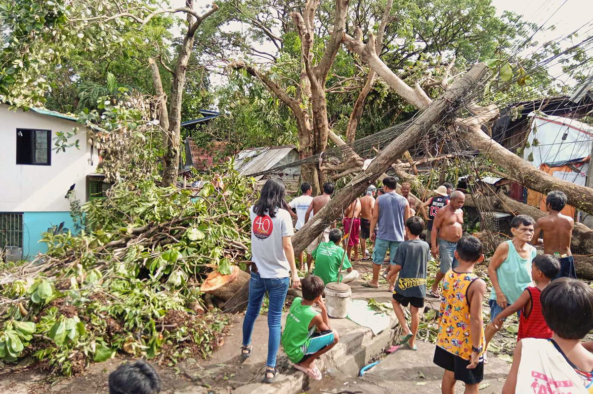Typhoon damages homes of families in the Philippines